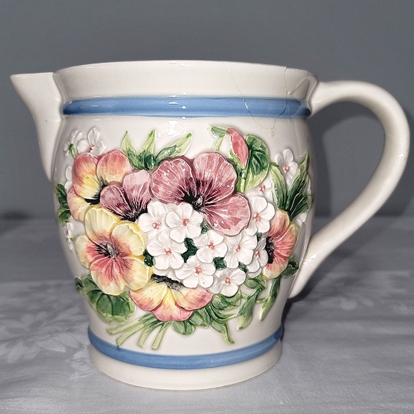 Eddie Bauer | Art | Beautiful Floral Design Pitcher Made In Japan For ...